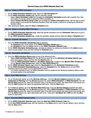 Fillable Online WorkInTexas.com RRES Module Desk Aid Fax Email Print ...