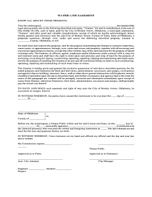 Fillable Online WATER LINE EASEMENT Fax Email Print - pdfFiller