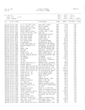 Fillable Online Bill List Fax Email Print - pdfFiller