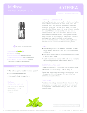 Fillable Online Melissa - doTERRA Fax Email Print - pdfFiller