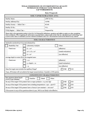 Fillable Online TCEQ PST CAP Worksheets - Soil Vapor Extraction (SVE ...