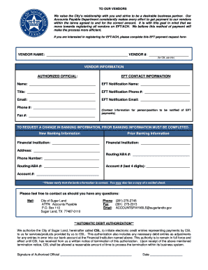 Fillable Online Vendor EFT Form Fax Email Print - pdfFiller