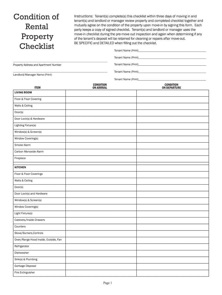 move out check list inspection: Fill out & sign online | DocHub