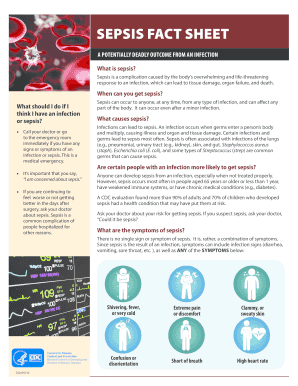 Fillable Online Sepsis Fact Sheet. Fax Email Print - pdfFiller