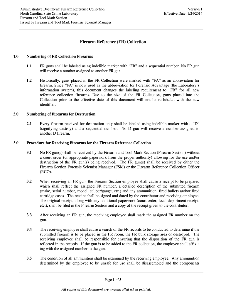 Fillable Online Firearm Reference (FR) Collection Fax Email Print ...