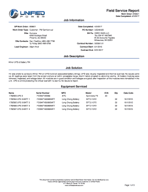 Fillable Online Field Service Report Fax Email Print - pdfFiller