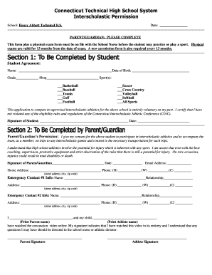 Fillable Online Interscholastic Permission Fax Email Print - pdfFiller