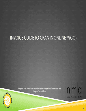 Fillable Online INVOICE GUIDE TO GRANTS ONLINE (GO) Fax Email Print ...