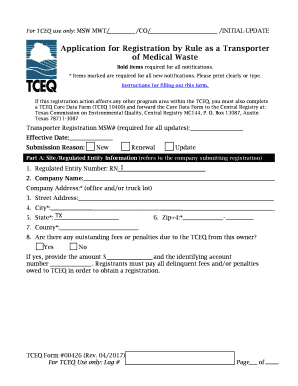 Fillable Online Application for Registration by Rule as a Transporter ...