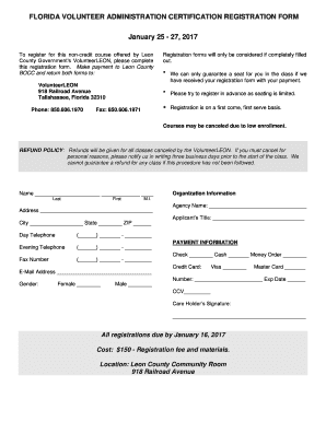 Fillable Online cms leoncountyfl florida volunteer administration ...