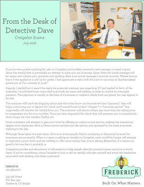 Fillable Online From the Desk of Detective Dave Fax Email Print - pdfFiller