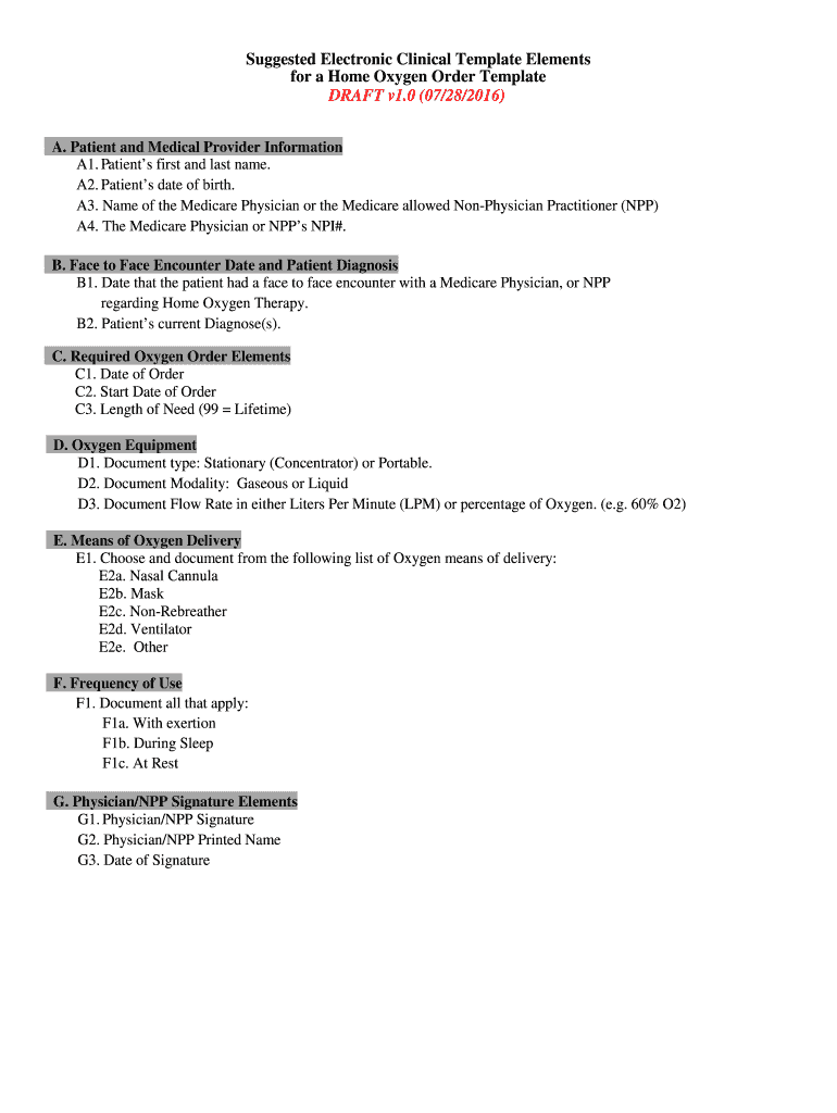Fillable Online cms Home Oxygen Order Template PDF, 35KB Fax Email ...