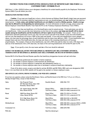 Fillable Online Instructions for Completing Designation of Beneficiary ...