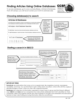Fillable Online Guide to Searching Periodical Databases Fax Email Print ...