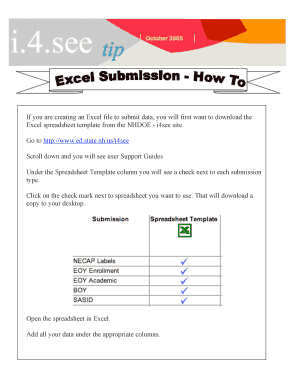 Fillable Online If you are creating an Excel file to submit data, you ...