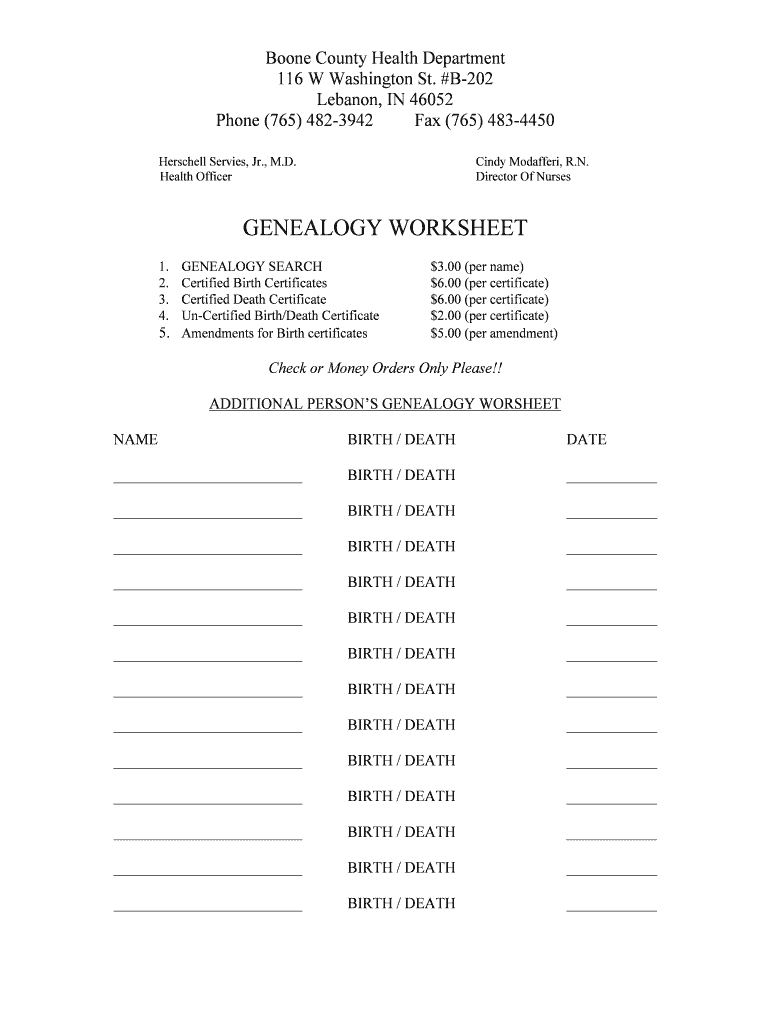 Fillable Online Fillable Genealogy Worksheet Fax Email Print - pdfFiller