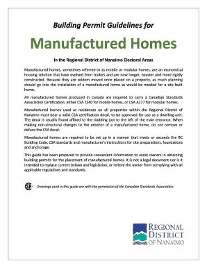 Fillable Online Building Permit Guidelines for Manufactured Homes Fax ...