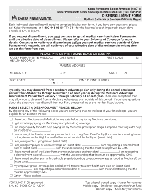 Fillable Online Kaiser Permanente Senior Advantage Medicare Medi-Cal ...