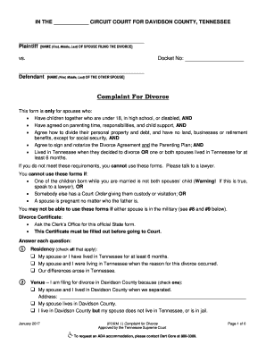 Fillable Online Complaint For Divorce Fax Email Print - pdfFiller