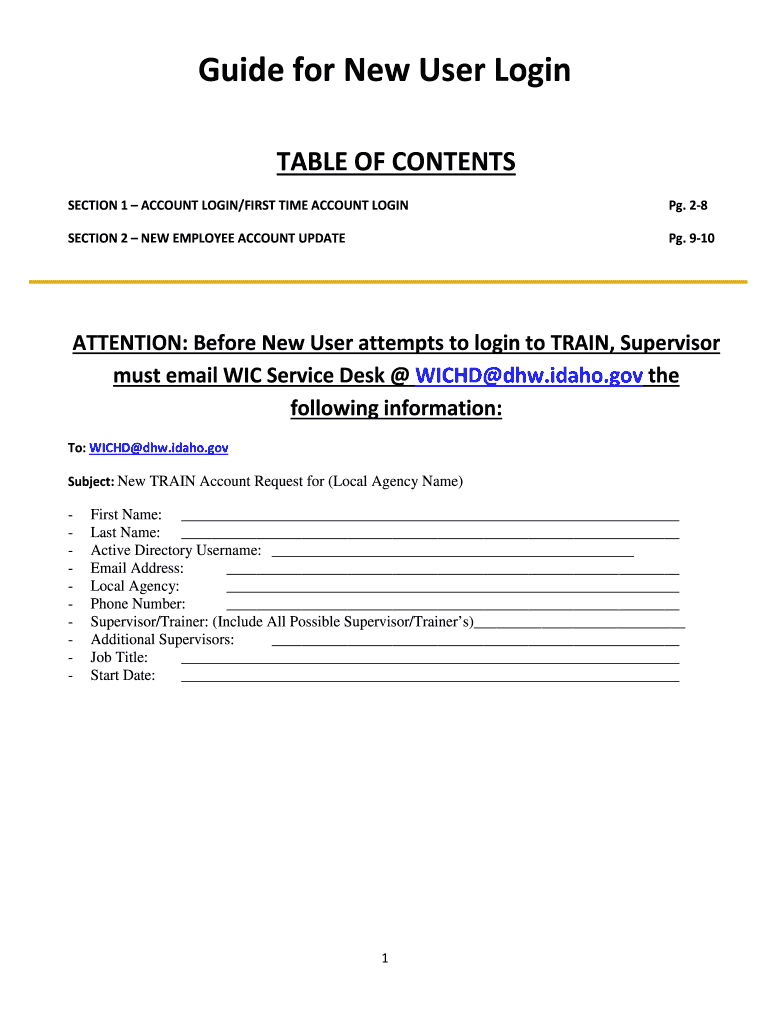 Fillable Online Fillable Guide for New User Login Fax Email Print ...