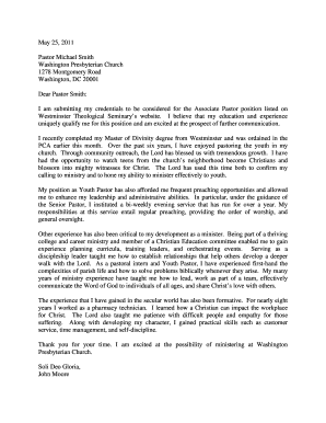 Fillable Online Sample cover letter - Westminster Theological Seminary ...