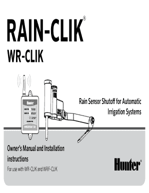 Fillable Online RAIN-CLIK - Hunter Industries Fax Email Print - pdfFiller