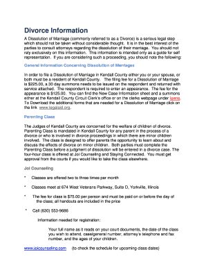 Fillable Online A Dissolution of Marriage (commonly referred to as a ...