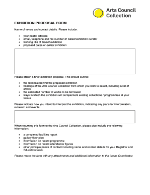 Fillable Online Exhibition Proposal Form - 75K / pdf Fax Email Print ...