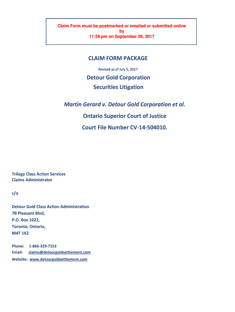 Fillable Online Claim Form must be postmarked or emailed or submitted online Fax Email Print ...