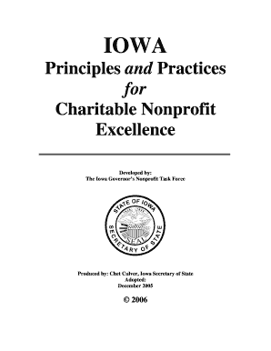 Fillable Online Principles and Practices for Charitable Nonprofit ...
