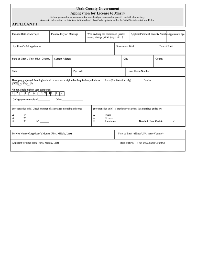 Fillable Online Utah County Government Fax Email Print - pdfFiller