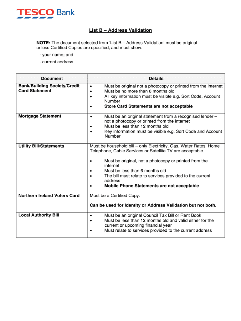 Fillable Online List B Address Validation Fax Email Print - pdfFiller