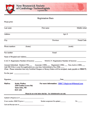 Fillable Online Registration Dues Fax Email Print - pdfFiller
