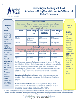 Fillable Online Disinfecting and Sanitizing with Bleach Guidelines for ...
