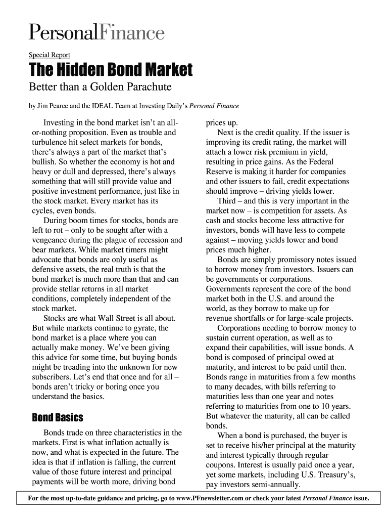 Fillable Online The Hidden Bond Market Fax Email Print - pdfFiller