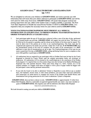 Fillable Online 2014 Golden Goal Coach's Guide and Forms and ...