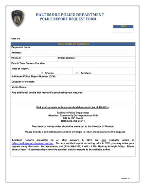 Fillable Online Fillable police report request Fax Email Print - pdfFiller