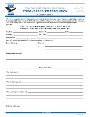 Fillable Online Student Problem Resolution.docx Fax Email Print - pdfFiller