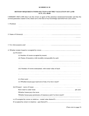 Fillable Online RETURN REQUIRED UNDER SECTION 6 OF THE VALUATION OF ...