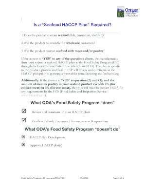 Fillable Online Is a Seafood HACCP Plan Required? What ODA's Food ...