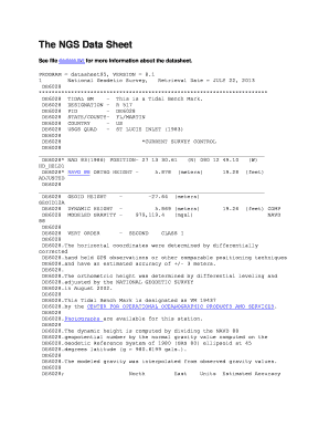 Fillable Online The NGS Data Sheet Fax Email Print - pdfFiller