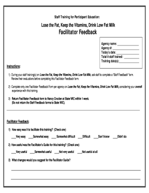 Fillable Online Facilitator Feedback Fax Email Print - pdfFiller