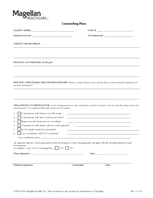 Fillable Online Counseling Plan Fax Email Print - pdfFiller