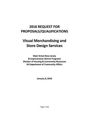 Fillable Online 2016 Visual Merchandising & Store Design RFP Fax Email ...