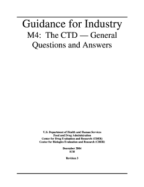 Fillable Online Guidance for Industry M4: The CTD - General Questions ...