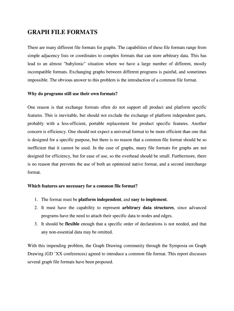 Fillable Online GRAPH FILE FORMATS Fax Email Print - pdfFiller