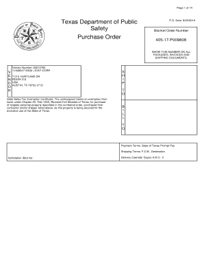 Fillable Online Purchase Order - Texas Department of Public Safety ...