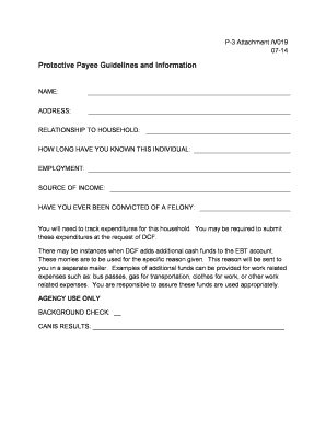 Fillable Online Protective Payee Guidelines and Information Fax Email Print - pdfFiller