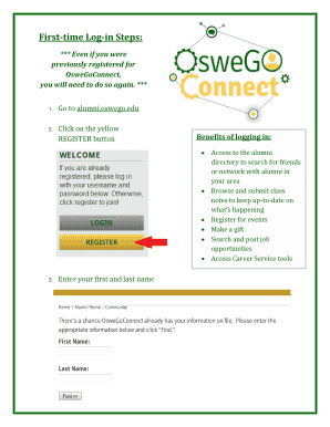 Fillable Online First-time Log-in Steps: Fax Email Print - pdfFiller