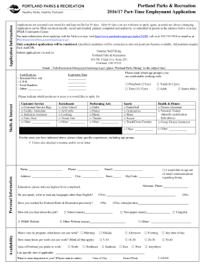 Fillable Online Fillable Part-time Employment Application Fax Email ...